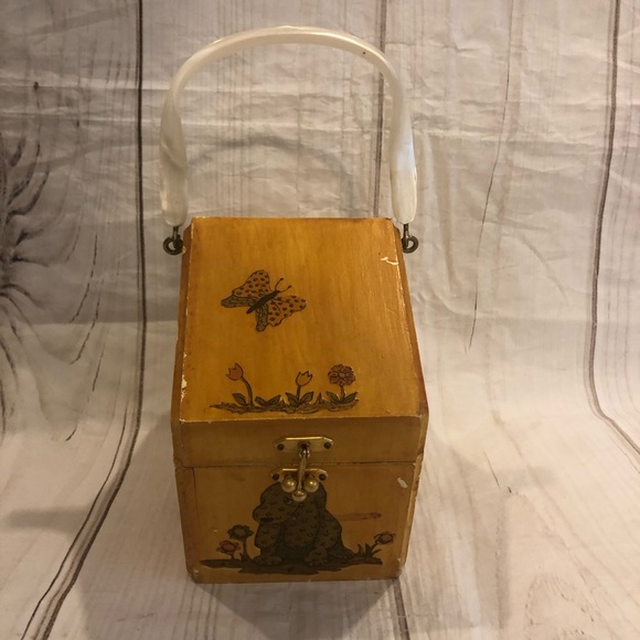 Bags | 196s Vintage Decoupaged Wood Box Purse | Poshmark